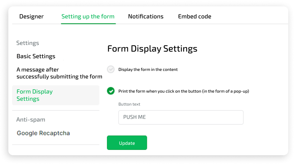 Pop Up Form Create A Form In A Pop Up Window In The Free Constructor 9658